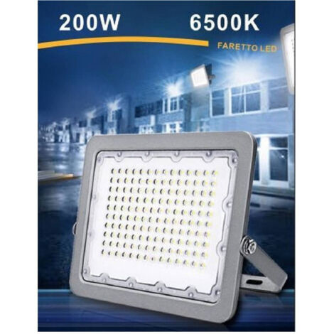 Trade Shop - LED-Strahler 200W Ultra Slim Outdoor Grau IP65 Licht 6500K ...