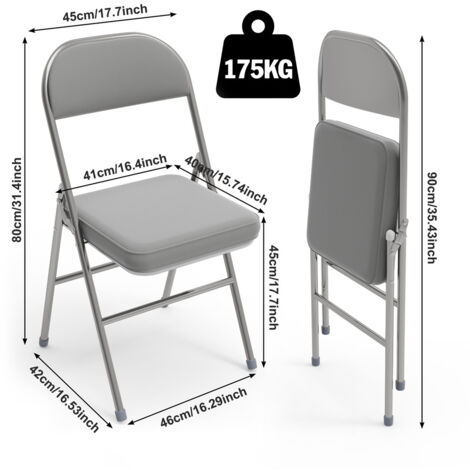 Sillas Plegabless - Pack 2 Sillas Basic - Gris