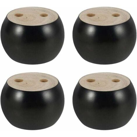 AIMOONSA Lot de 4 Pieds de Meubles en Bois Rond hauteu 5cm, pour canap, Lit, Fauteuil, Armoire ...