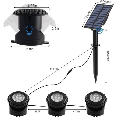 Lumières LED Submersible Solaire, 2 Modes Spot Piscine RGB, 5.5V Changement de Couleur Éclairage ...