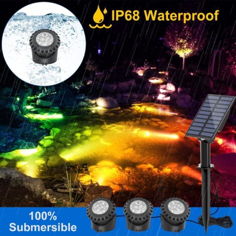 Lumières LED Submersible Solaire, 2 Modes Spot Piscine RGB, 5.5V Changement de Couleur Éclairage ...