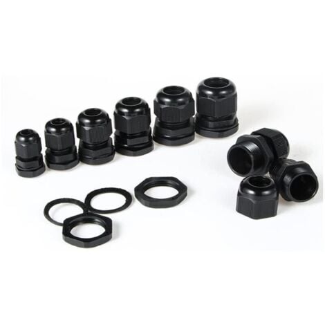 Presse toupe,Lot de 34 presse-toupes en plastique tanche , PG7, PG9, PG11, PG13,5, PG16, PG19