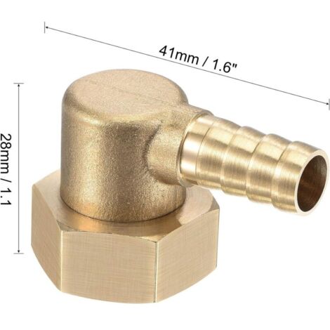 Ahlsen Raccord Cannel Tuyau Laiton Coude 10mm x G1/2 Connecteur Tuyau Femelle crou Pivotant pour ...