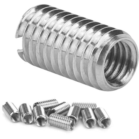 10pcs Intérieur M6 1.0 Extérieur M8 1.25 Longueur 15mm Inserts Filetés à Fente
