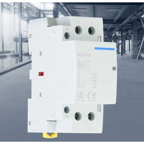 Contacteur AC domestique 2P 2NO 40A 220V/230V Contacteur modulaire, montage sur rail DIN 35mm ...