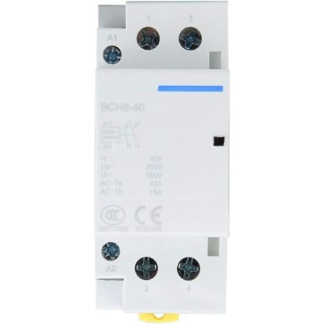 Contacteur AC domestique 2P 2NO 40A 220V/230V Contacteur modulaire, montage sur rail DIN 35mm ...