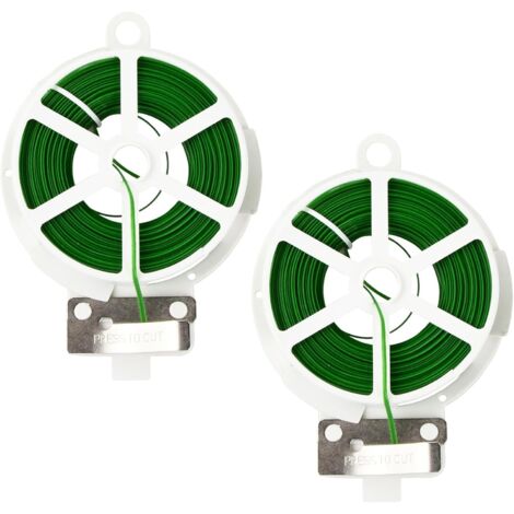 200M Fil de Fer pour Plantes Cravates de Jardin Vert en Métal avec ...