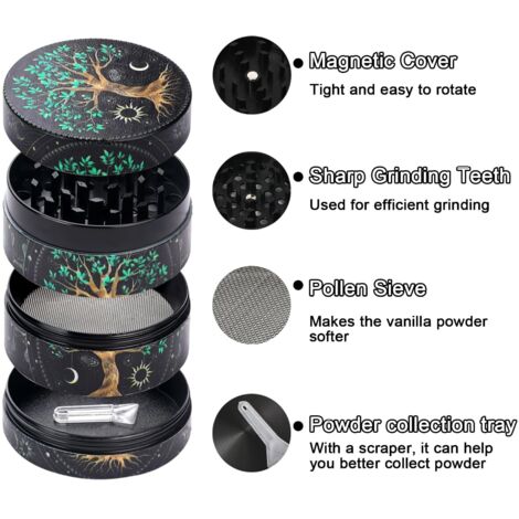 Broyeur à pollen, Broyeur d'herbes Moulin à épices en Aluminium pour ...