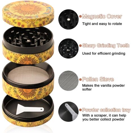 Broyeur à pollen, Broyeur d'herbes Moulin à épices en Aluminium pour ...