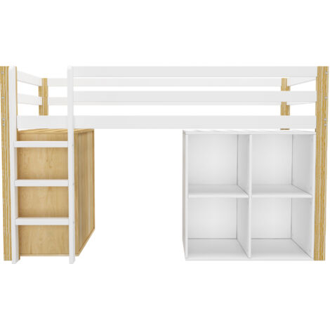 Camas altas 90x200 cm, sin colchón, de madera, camas individuales con ...