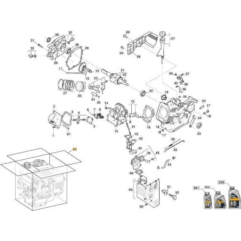 ENSEMBLE MOTEUR SM 70 (LC170FS) ORIGINAL STIGA - 118551357/1