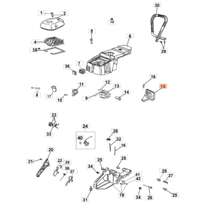 Support carburateur tronçonneuse modèles GS630 ORIGINAL OLEOMAC 50010017AR