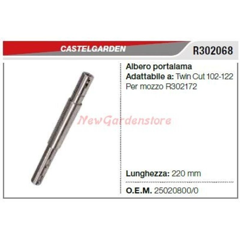 Arbre de lame CASTELGARDEN tondeuse TWIN CUT R302068