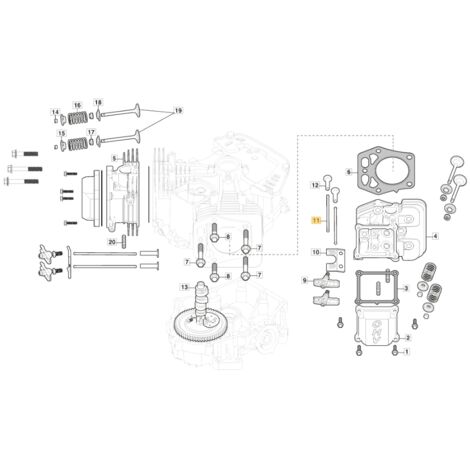 ORIGINAL STIGA engine valve lifter rod TRE 365V lawn tractor 118551559/0