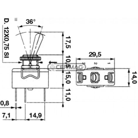 Interrupteur unipolaire à bascule avec 2 connexions faston OFF-ON 250V ...