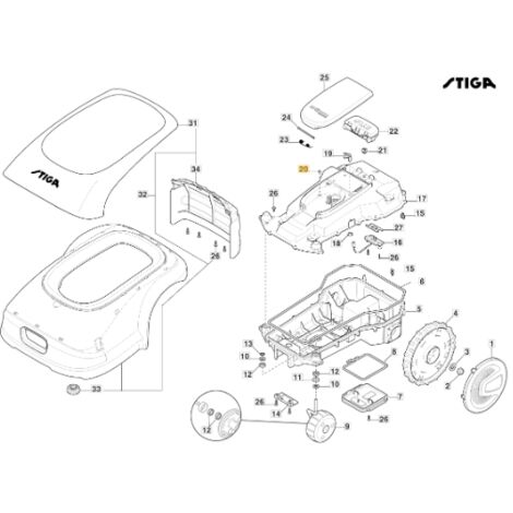 Pousseur à ressort FastPoint robot modèles A1000 ORIGINAL STIGA 118564533/0