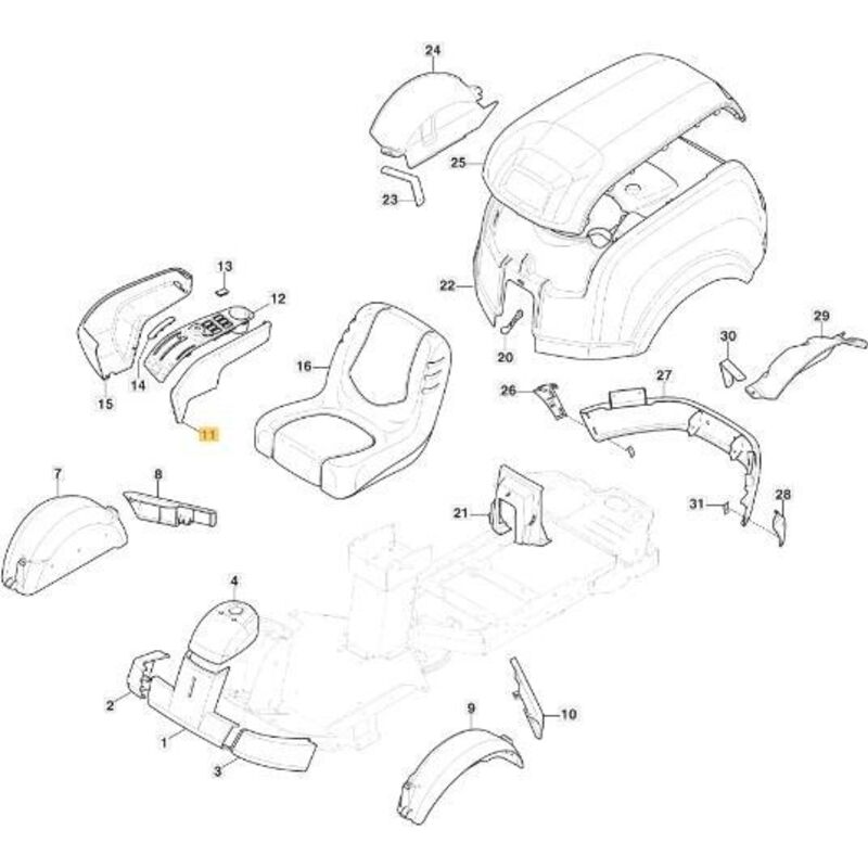 INT.BRAC.COVER KIT PCH RED RAL3003 ORIGINAL STIGA - 337110370/0