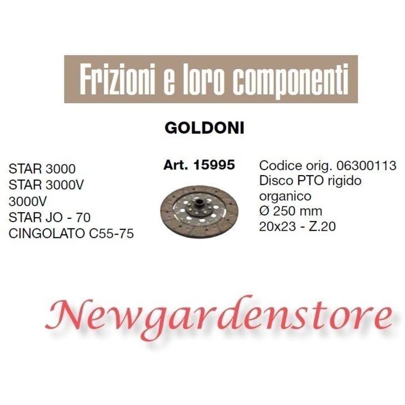 Kupplungsscheibe PTO 15995 GOLDONI STAR 3000 CINGOLATO C55 75 20x23 Z20 Traktor