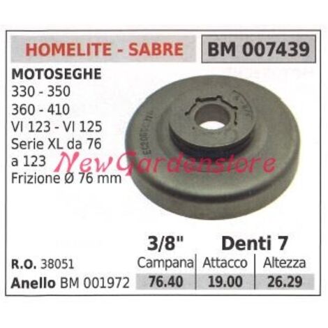 HOMELITE Kettensägenmotor Ritzel 330 350 360 410 3/8' Zähne 7 007439