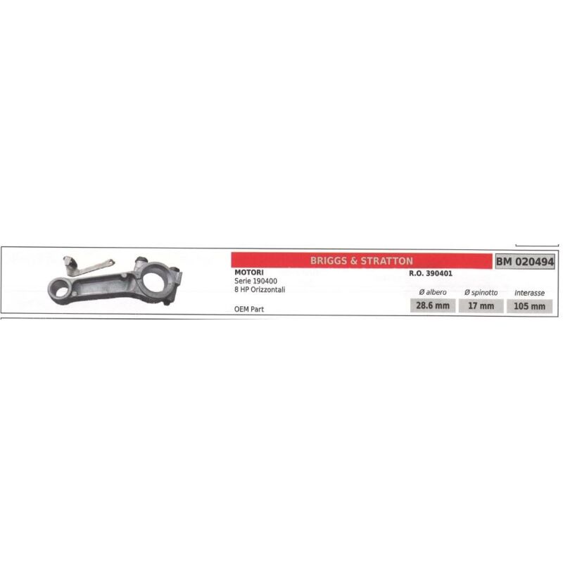 Biela motor cortacésped B&S serie 190400 8 CV 020949