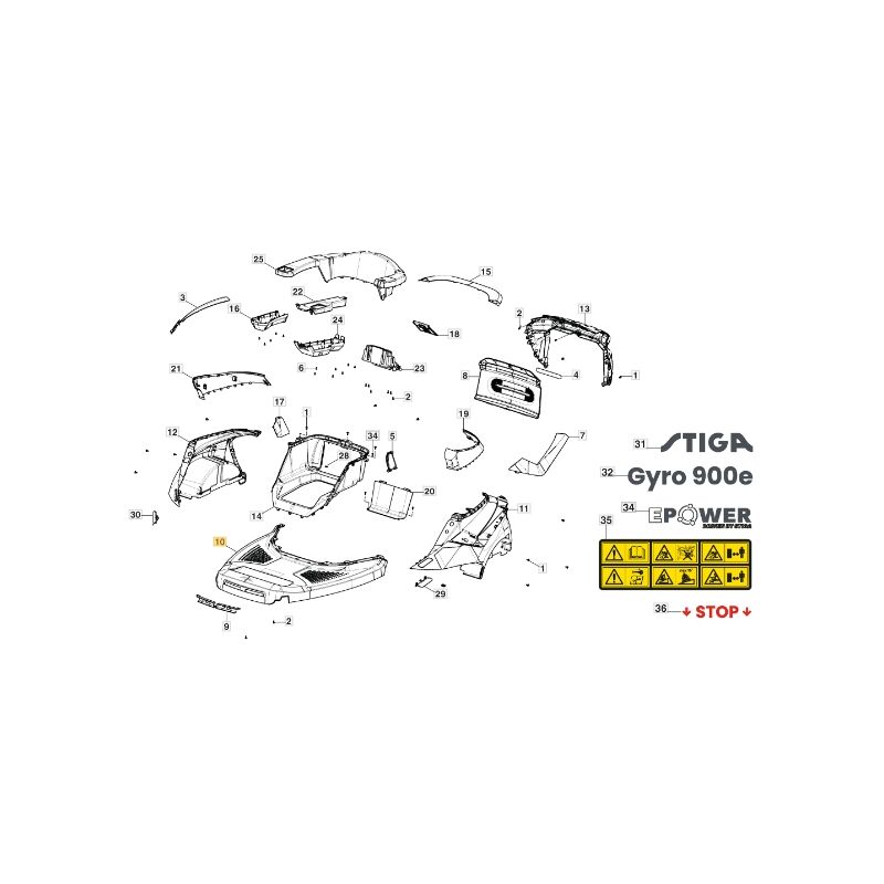 Plataforma para tractor cortacésped modelos GYRO900e ORIGINAL STIGA ...