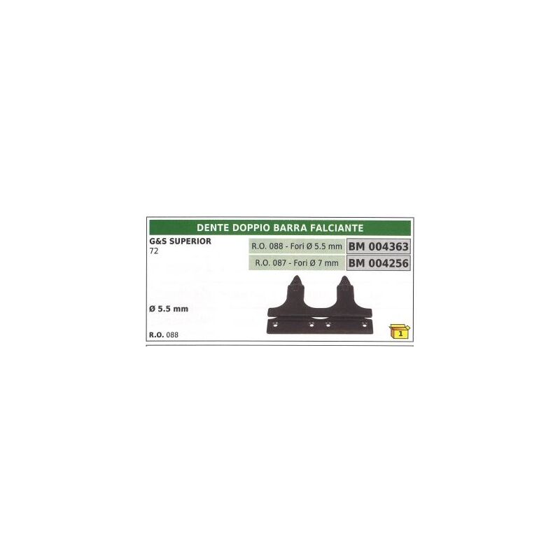 G&S superior 72 Ø 5,5mm púa doble barra de corte