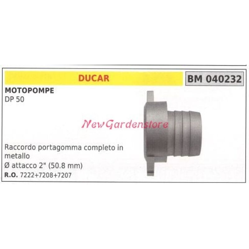 Racor de manguera y brida metálica motobomba DUCAR DP 50 040232