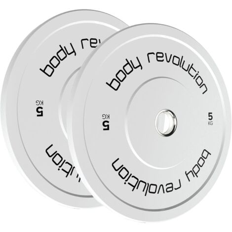 Body Revolution 2 x 5Kg White Olympic Bumper Plates