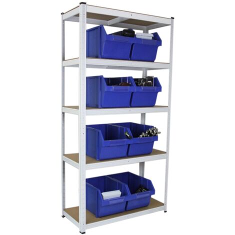 2 x White Racking Units 90 x 40 x 180