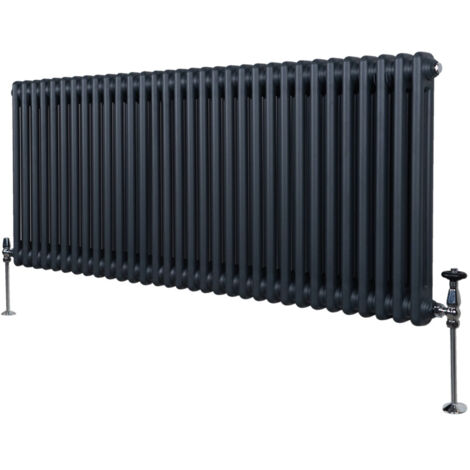 Traditional 2 Column Radiator - 600 x 1462mm - Anthracite Grey