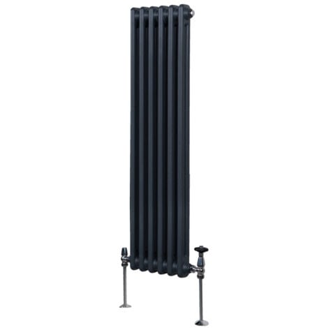 Traditional 2 Column Radiator - 1500 x 292mm - Anthracite Grey