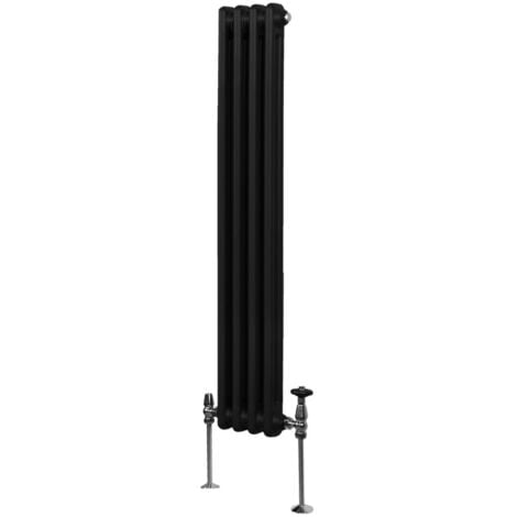 Traditional 2 Column Radiator - 1500 x 202mm - Black
