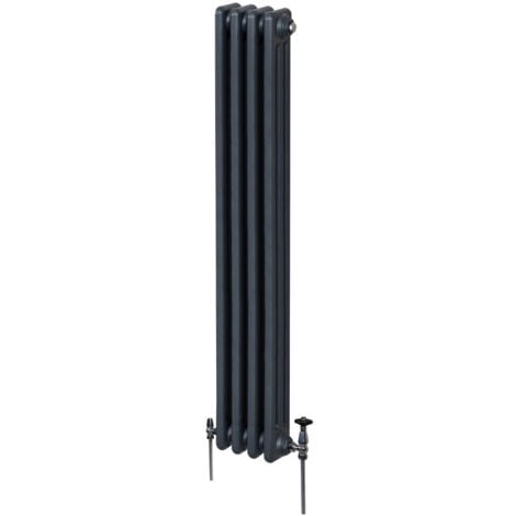 Traditional 3 Column Radiator - 1800 x 202mm - Anthracite Grey