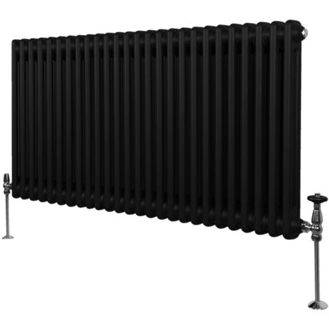 Traditional 2 Column Radiator - 600 x 1192mm - Black