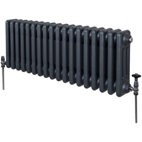 Traditional 3 Column Radiator - 300 x 832mm - Anthracite Grey