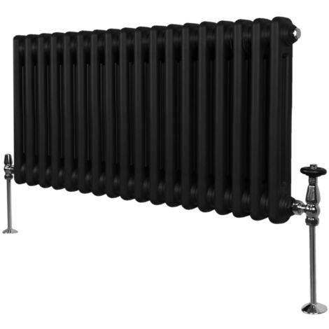 Traditional 2 Column Radiator - 300 x 832mm - Black