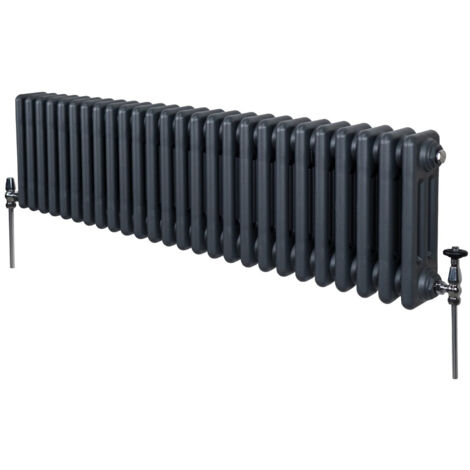 Traditional 3 Column Radiator - 300 x 1192mm - Anthracite Grey