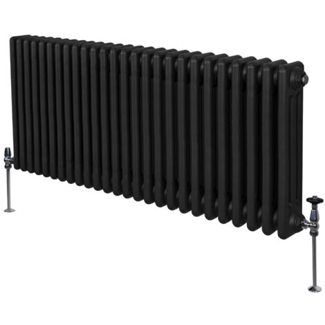 Traditional 3 Column Radiator - 600 x 1192mm - Black