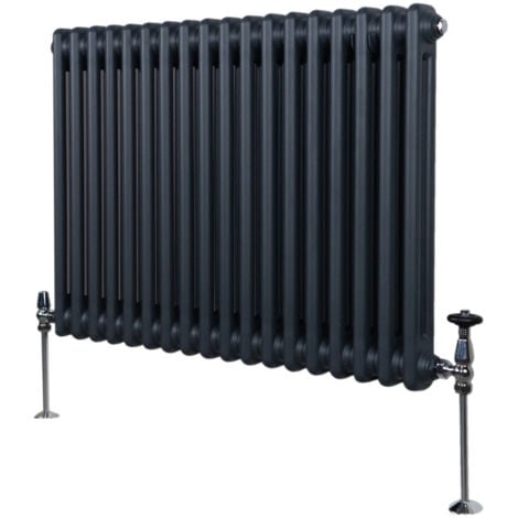 Traditional 2 Column Radiator - 600 x 832mm - Anthracite Grey