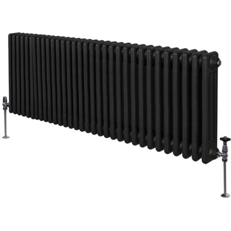 Traditional 3 Column Radiator - 600 x 1462mm - Black