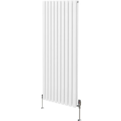 Oval Column Radiator & Valves - 1600mm x 600mm – White