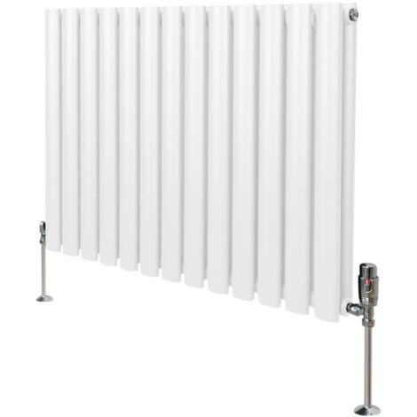 Oval Column Radiator & Valves - 600mm x 780mm – White