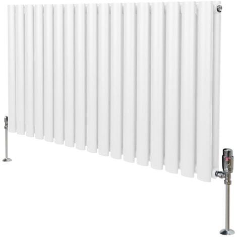 Oval Column Radiator & Valves - 600mm x 1020mm – White