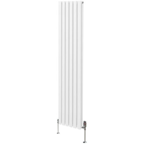 Oval Column Radiator & Valves - 1800mm x 360mm – White