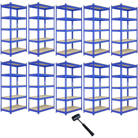 10 x Q-Rax Blue Metal Racking Units 120 x 50 x 180cm