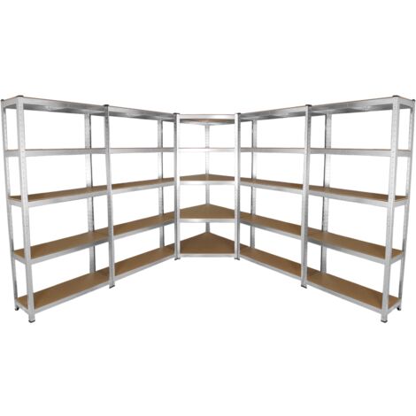 Galwix 90cm Racking Bundle: Corner Shelving and 4 Garage Racking
