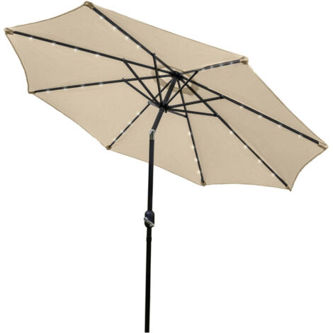 Beige 2.7m LED Tilt Parasol