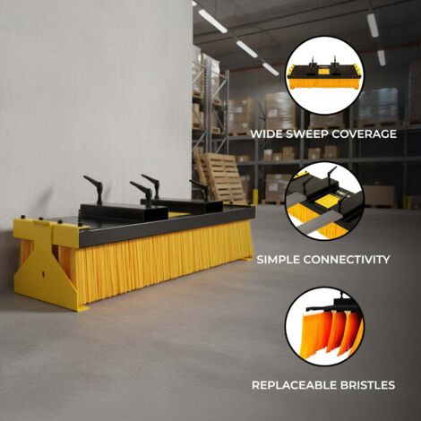 Forklift Sweeper Brush Attachment With Stands Fork Mounted 1300mm