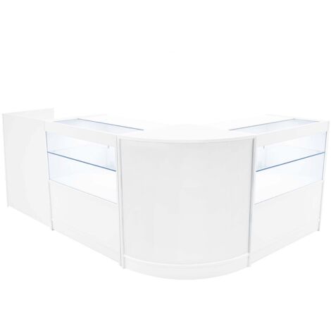 White Shop Counter Set Phoenix LED Light C900 CM60 TB60 90cm 60cm