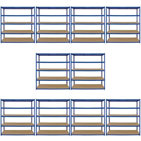 Monster Racking T-Rax 10 x Extra Wide Storage Shelves, Blue,